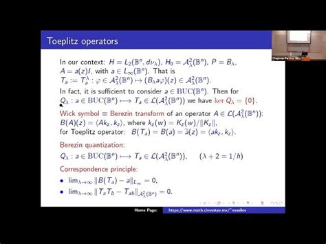 Free Video Toeplitz Operators On The Bergman Space From Schmid College Chapman University