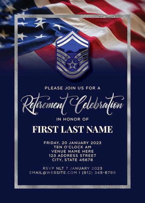 Free Military Retirement Invitation Template