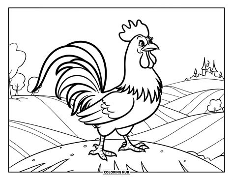 80 Desenhos De Galo Para Colorir Para Crianças E Adultos Grátis
