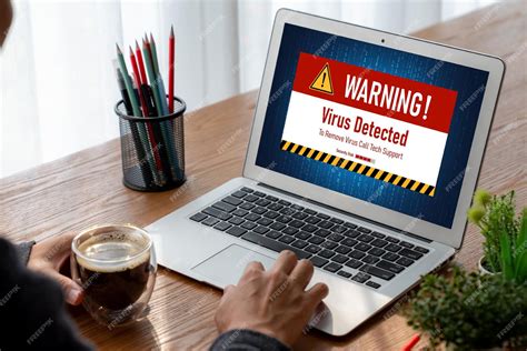 Premium Photo Virus Warning Alert On Computer Screen Detected Modish Cyber Threat