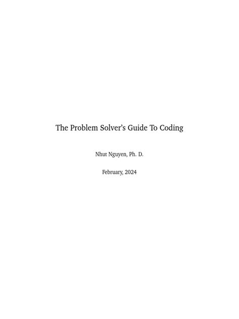 the problem solver guide to coding pdf computer programming