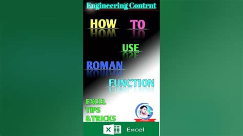 How To Use Roman Formula In Excel Excel Shorts Ytshorts Exceltips Tutorial Shortvideo