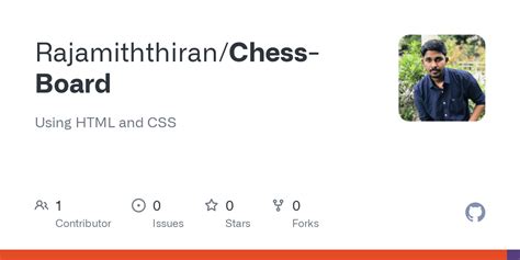 GitHub Rajamiththiran Chess Board Using HTML And CSS