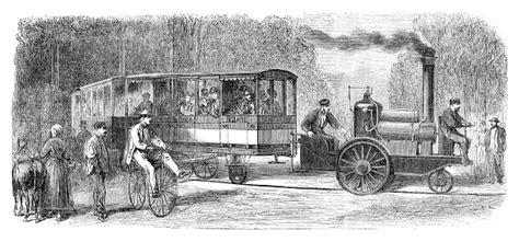 1869년 파리 근처의 모노레일 증기 트램으로 여행하는 사람들 증기 기관차에 대한 스톡 벡터 아트 및 기타 이미지 증기