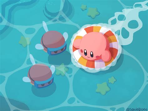 Lil Fanart Of Kirby Swimming R Kirby