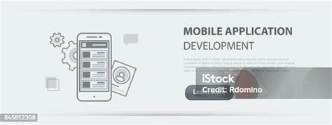 모바일 응용 프로그램 개발 회사 사이트 서비스의 비즈니스 개념 배너 개념에 대한 스톡 벡터 아트 및 기타 이미지 개념 개발 개선 Istock