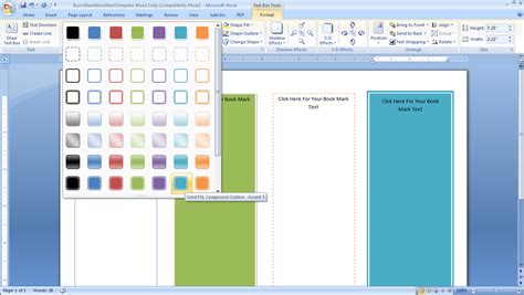Ms Word Bookmark Template Pdf Template