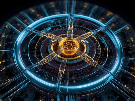 Futuristic Quantum Computing Circuitry Premium Ai Generated Image