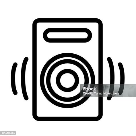 스피커 라인 아이콘 미디어 개념 흰색 배경에 오디오 스피커 기호 개요 스타일 모바일 개념 웹 디자인의 스피커 아이콘에서 소리