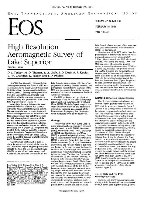 Pdf High Resolution Aeromagnetic Survey Of Lake Superior Dokumen Tips