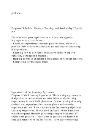 MSW Advanced Clinical Concentration Babe Learning AgreementW Docx