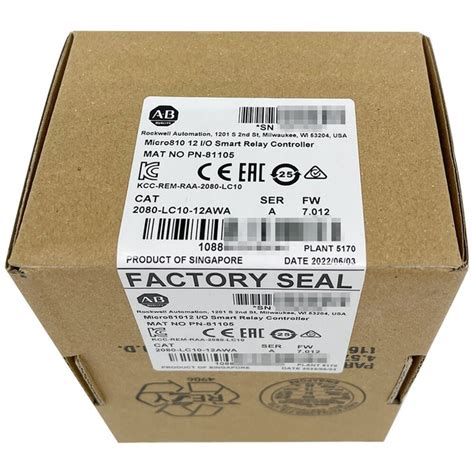Allen Bradley 2080 Lc10 12awa Micro810 Io Smart Relay Controller For