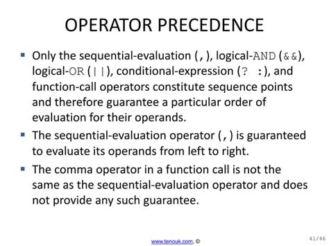 Operator Precedence And Associativity Ppt
