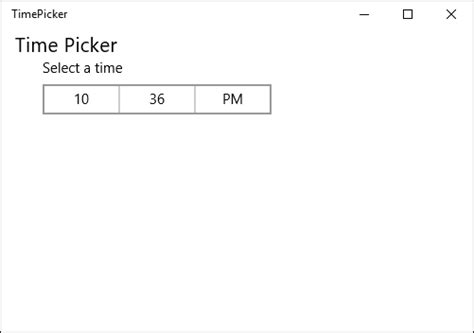 Timepicker Control For Windows 10