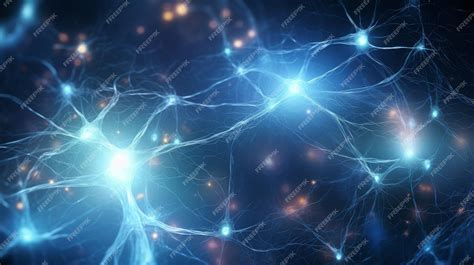 Premium Ai Image Glowing Nerve Cells Communicate Through Synaptic Connections