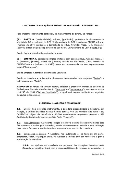Contrato De Trabalho Modelo Word