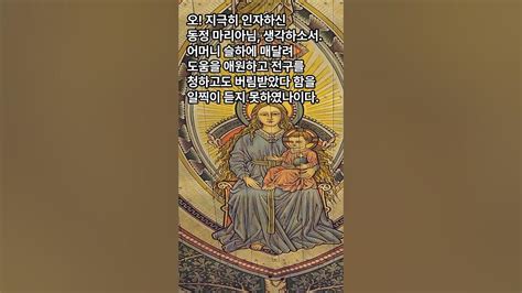 마더 데레사의 급행기도 성모님께 드리는 호소 가톨릭 기도문shorts천주교 Youtube