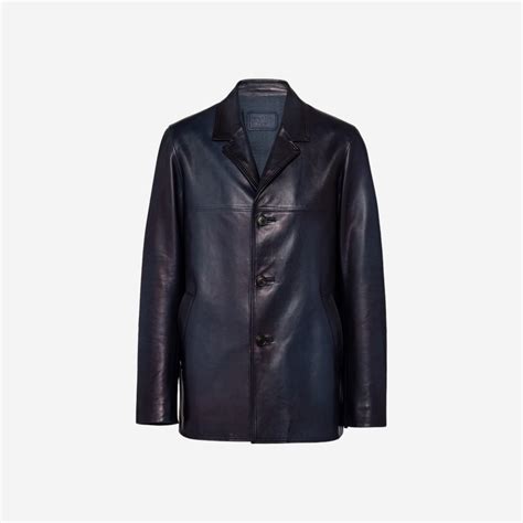 프라다 나파 레더 카반 자켓 발틱 블루 Prada Kream