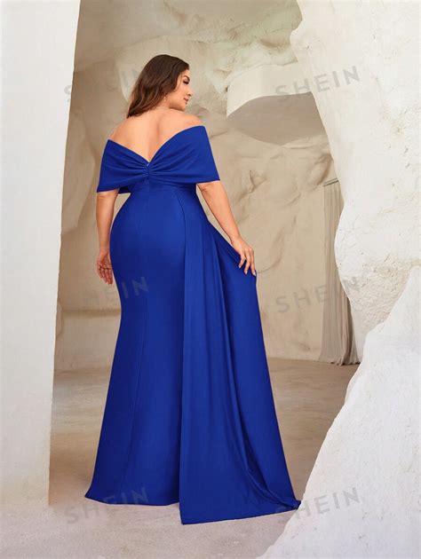 Shein Belle Vestido De Festa Formal Elegante E Simples Vermelho Com