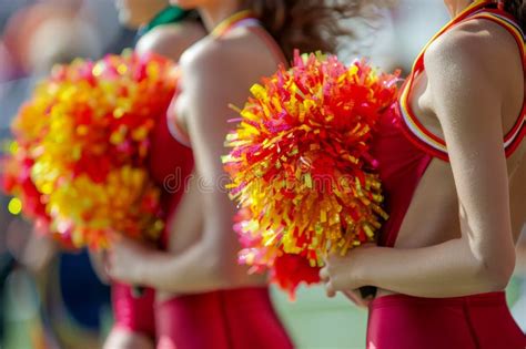 Cheerleaders Girl Cheering Game Sport Generate Ai Stock Illustration