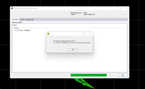 Failed To Publish Design To Project Library Trimble Business Center