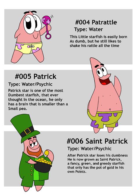 Patricks Evolution Line By Sunnyjade97 On Deviantart