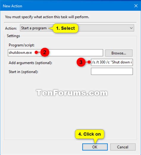 automatically shut down computer at scheduled time in windows 10 tutorials