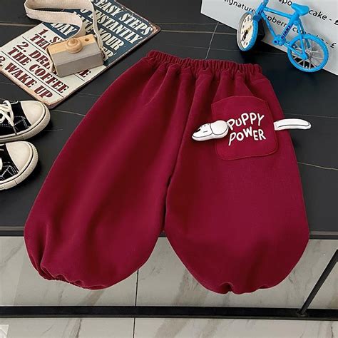 Badu Bg Момчета и момичета пролетни и есенни нови панталони триизмерни анимационни ежедневни