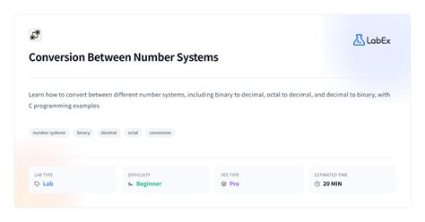number systems conversion programming tutorials labex