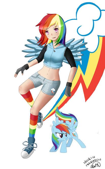 Rainbow Dash Human Form By Azalonozul On Deviantart