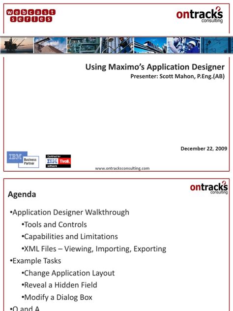 Using Maximos Application Designer Ontracks Consulting Pdf Software Engineering Software