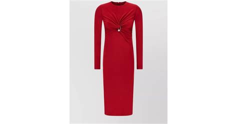 Versace Twist Detail Safety Pin Dress In Red Lyst