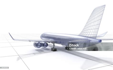 비행기 와이어 모델 흰색 절연입니다 3 차원 일러스트 레이 션 비행기에 대한 스톡 사진 및 기타 이미지 비행기 설계도 0명 Istock
