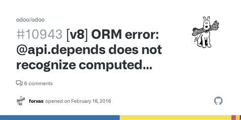 V8 Orm Error Apidepends Does Not Recognize Computed Fields Of One2many Fields · Issue