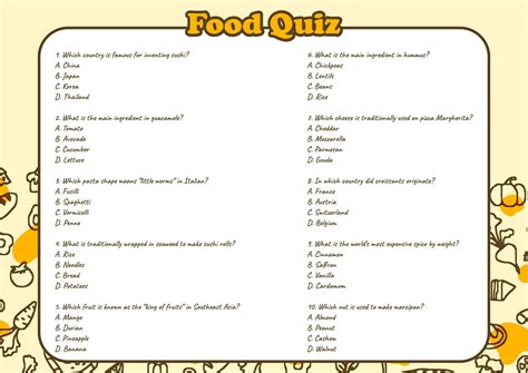 Food Trivia Quiz
