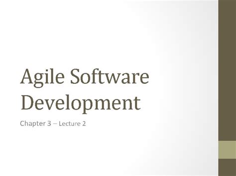 Agile Software Development Chapter 3 Lecture 1 Adrin