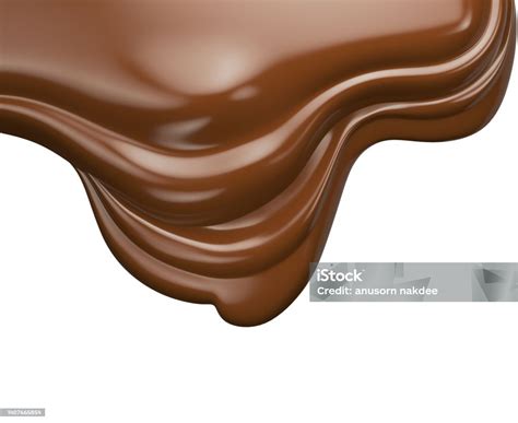 녹은 갈색 초콜릿이 흰색 배경에 떨어지고 클리핑 경로 3d 그림이 있습니다 초콜릿에 대한 스톡 사진 및 기타 이미지 초콜릿 흐름 디저트 토핑 Istock