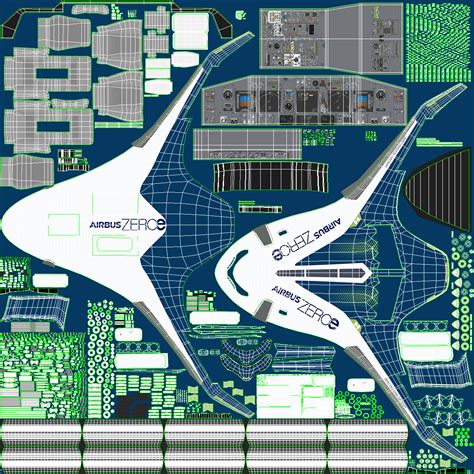 3d Airbus Zeroe Blended Wing Body Rigged For Maya 3d Molier International