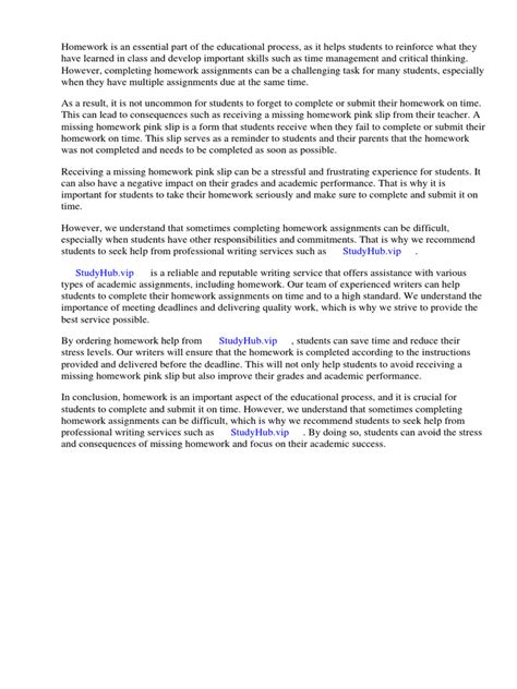 Missing Homework Pink Slip Pdf Homework Safari Web Browser