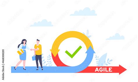 Agile Development Methodology Business Concept Flat Style Design Vector Illustration Isolated On