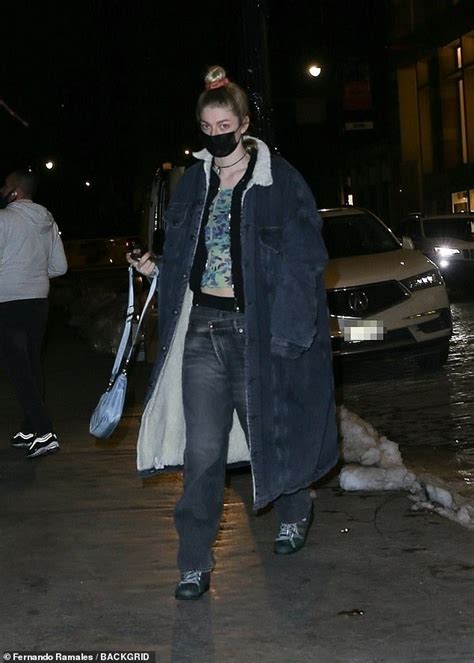 Hunter Schafer Stays Warm In Chilly Nyc With A Long Denim Coat As She Arrives At The Mercer