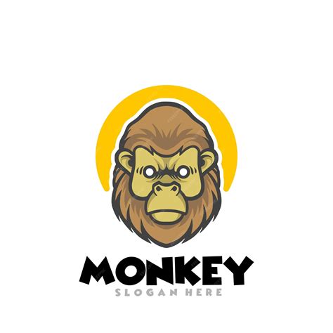 Premium Vector Cute Monkey Head Design Vector Illustration