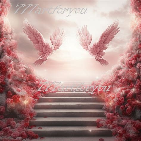 Heaven Stairway In Loving Memory Angel Wings Memorial Background Png