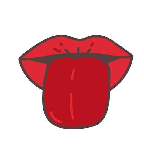 7 Cartoon Sexy Womans Half Open Mouth With Teeth Tongue Sticking Out