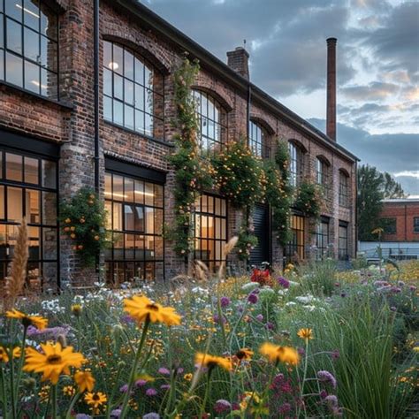 Free Industrial Garden Twilight Image Historic Industrial Evening