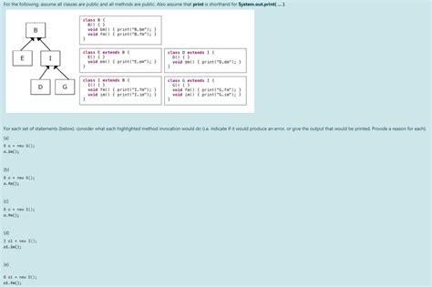 Solved For The Following Assume All Classes Are Public And