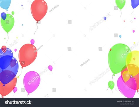 Multicolor Ballon Background White Vector Baloon Stock Vector Royalty