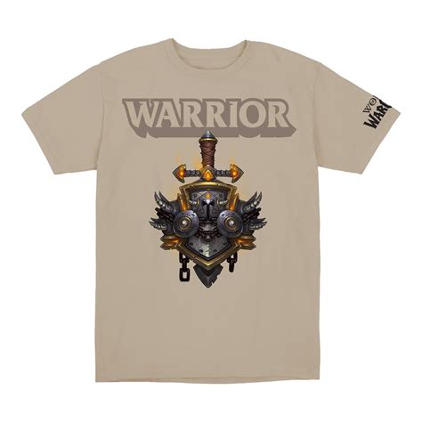 World Of Warcraft Warrior Crest Tan T Shirt Blizzard Gear Store Eu