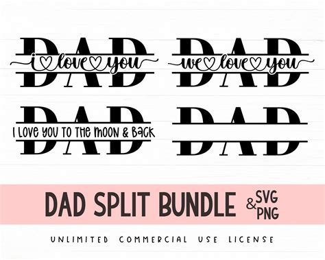 Dad Svg Bundle Dad Split Monogram Svg Fathers Day Svg Etsy