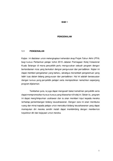 Contoh Laporan Projek Tahun Akhir Bab 1 Bryannasrmurphy